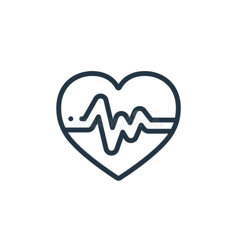 Heart Rate Vector Icon Isolated on White Background. Outline, Thin Line ...