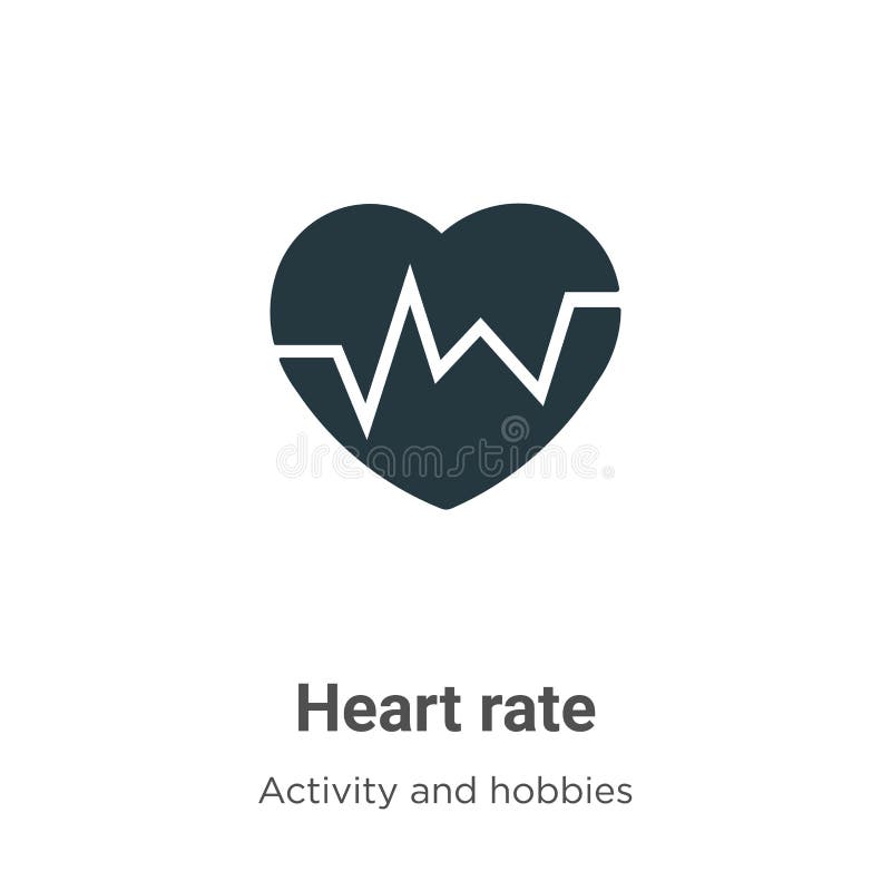 Heart Rate Vector Icon on White Background. Flat Vector Heart Rate Icon ...