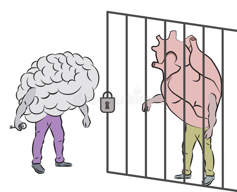 Heart and Rational Mind. the Mind Closed the Heart Behind Bars Stock ...