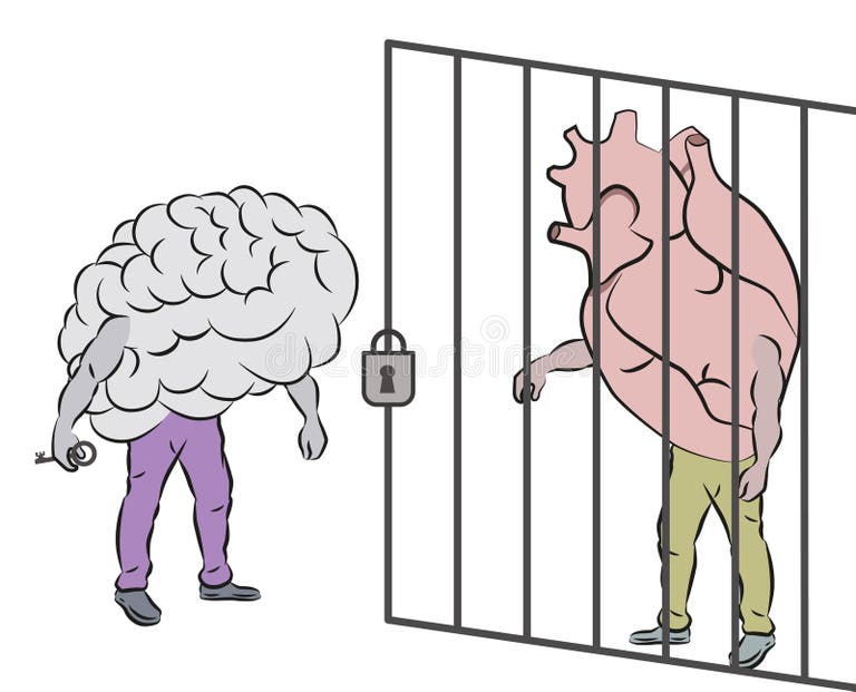 Heart and Rational Mind. the Mind Closed the Heart Behind Bars Stock ...