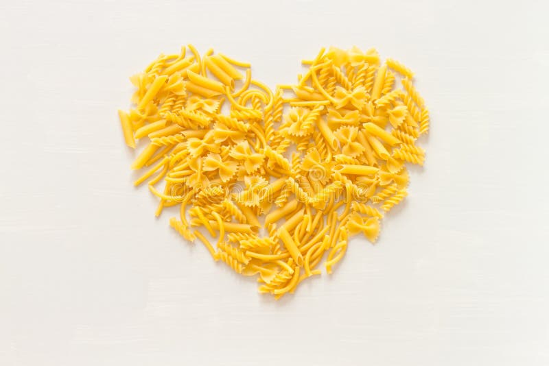 Heart of raw pasta stock photo. Image of italian, heart - 75481202