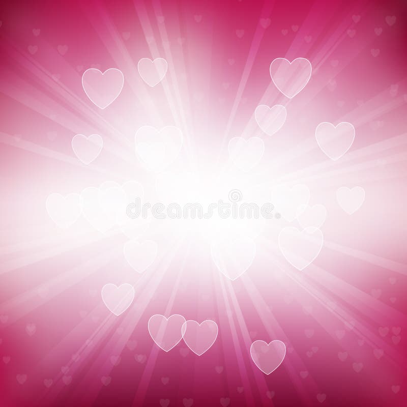 Red Heart in the Rays of Light Stock Illustration - Illustration of ...