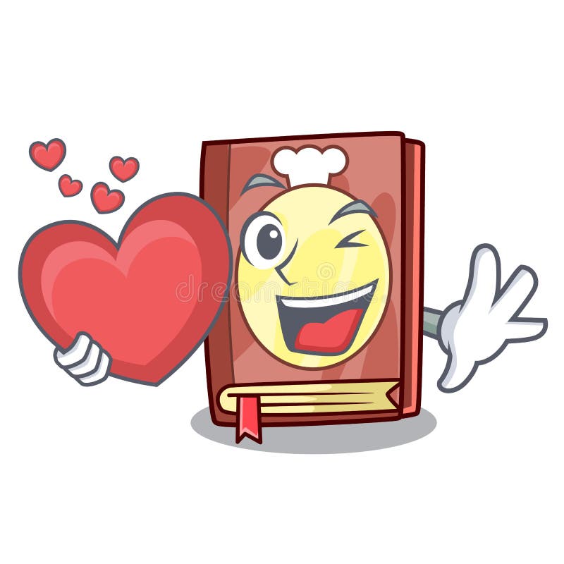 With Heart Recipe Book in the Cartoon Shape Stock Vector - Illustration ...