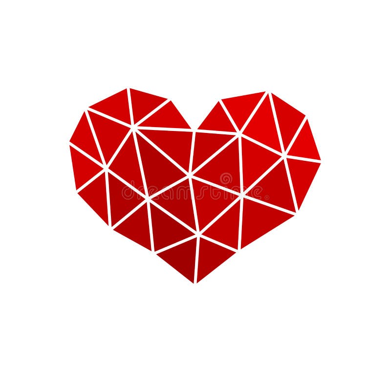 Heart low poly style icon stock vector. Illustration of heart - 154699024