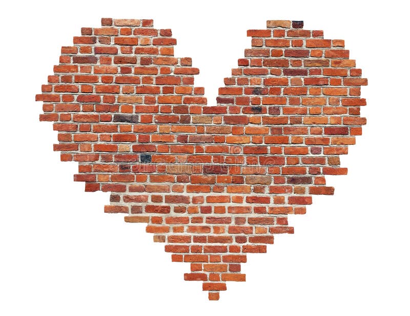Hole Shape Heart Inside Brick Wall, Symbol of Love, Brick Wall H Stock ...