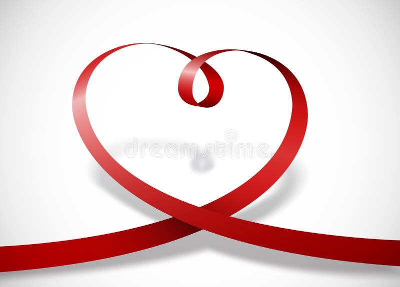 Heart with red ribbon stock vector. Illustration of festive - 17543755