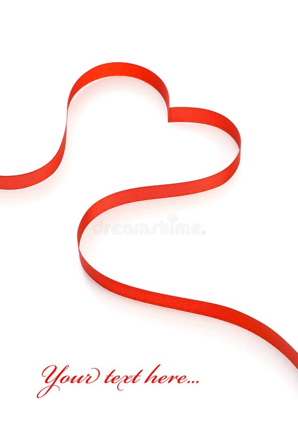 Heart from Red Ribbon on the White Stock Photo - Image of heart ...