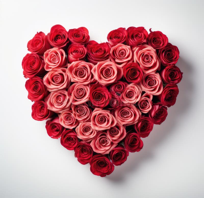 A Heart of Red Roses Symbolizing Everlasting Love - Generative AI Stock ...