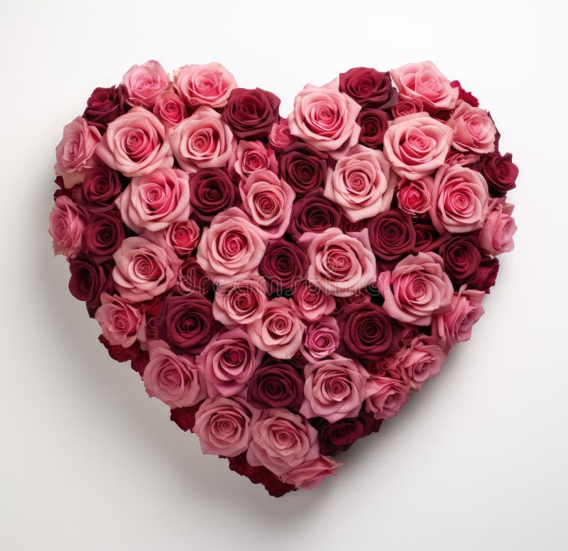 A Heart of Red Roses Symbolizing Everlasting Love - Generative AI Stock ...