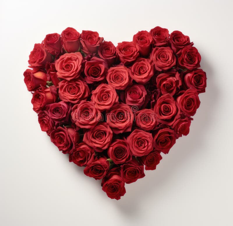 A Heart of Red Roses Symbolizing Everlasting Love - Generative AI Stock ...