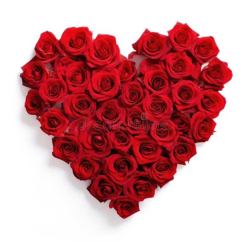 A Heart of Red Roses Symbolizing Everlasting Love - Generative AI Stock ...