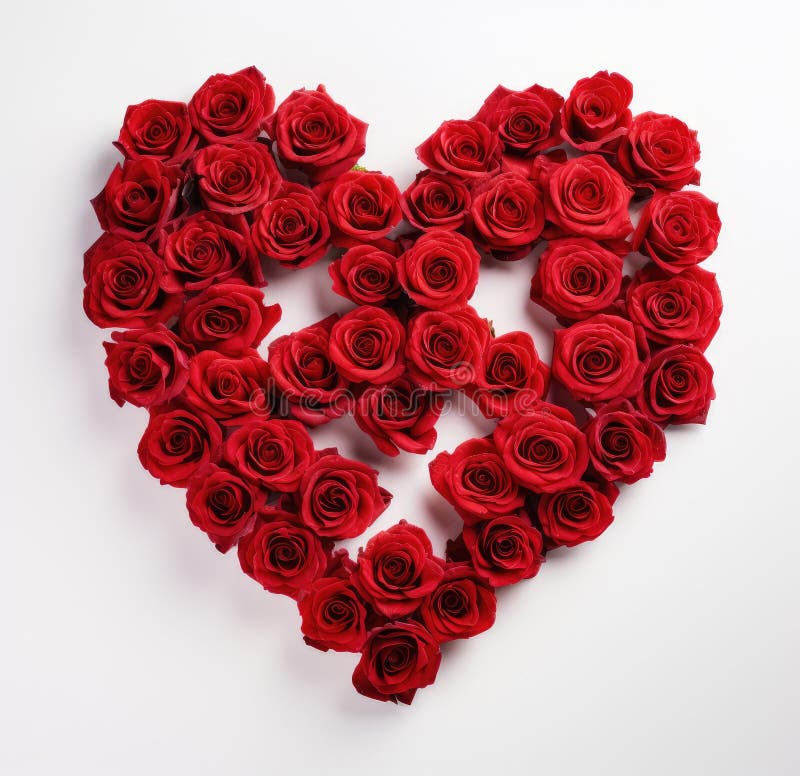 A Heart of Red Roses Symbolizing Everlasting Love - Generative AI Stock ...