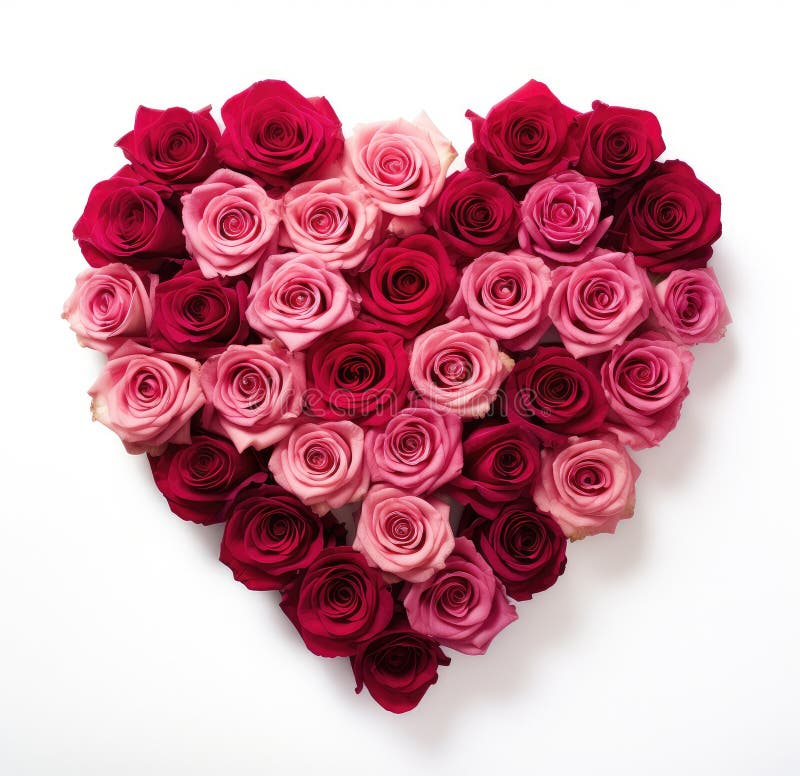 A Heart of Red Roses Symbolizing Everlasting Love - Generative AI Stock ...
