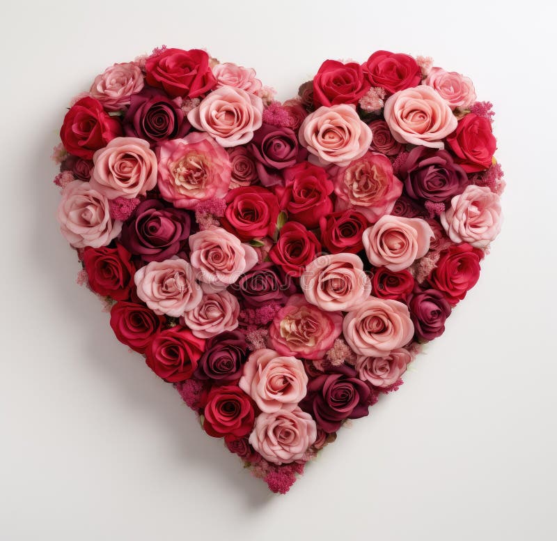 A Heart of Red Roses Symbolizing Everlasting Love - Generative AI Stock ...