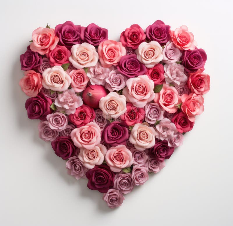 A Heart of Red Roses Symbolizing Everlasting Love - Generative AI Stock ...