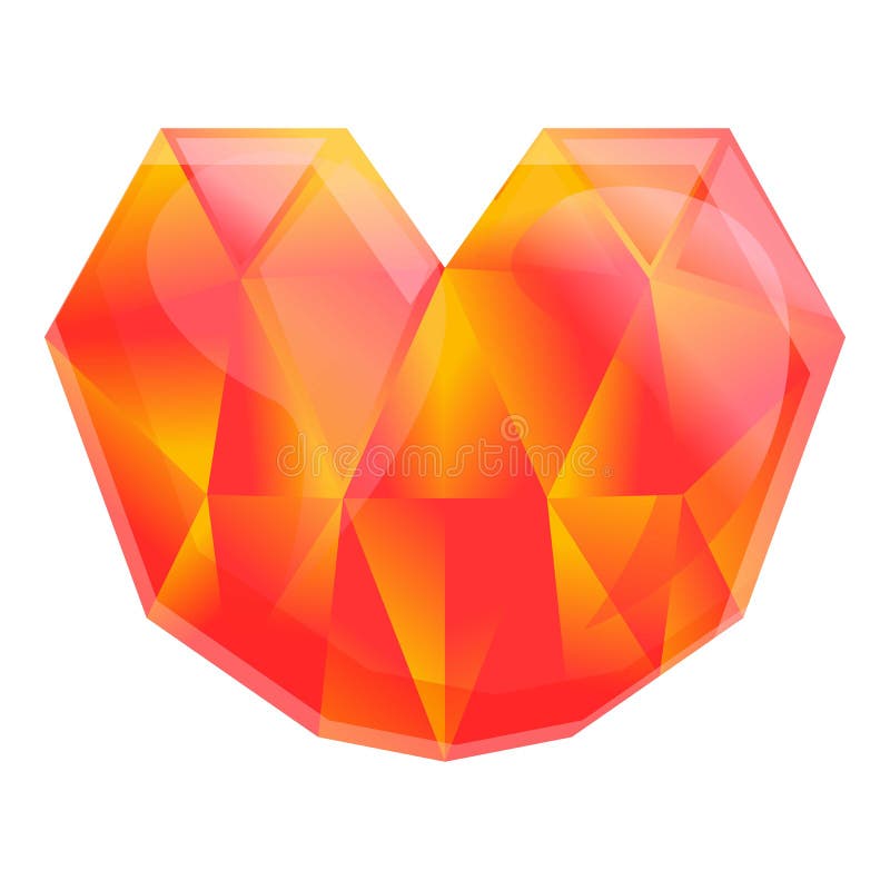 Heart Red Ruby Icon, Cartoon Style Stock Vector - Illustration of ...