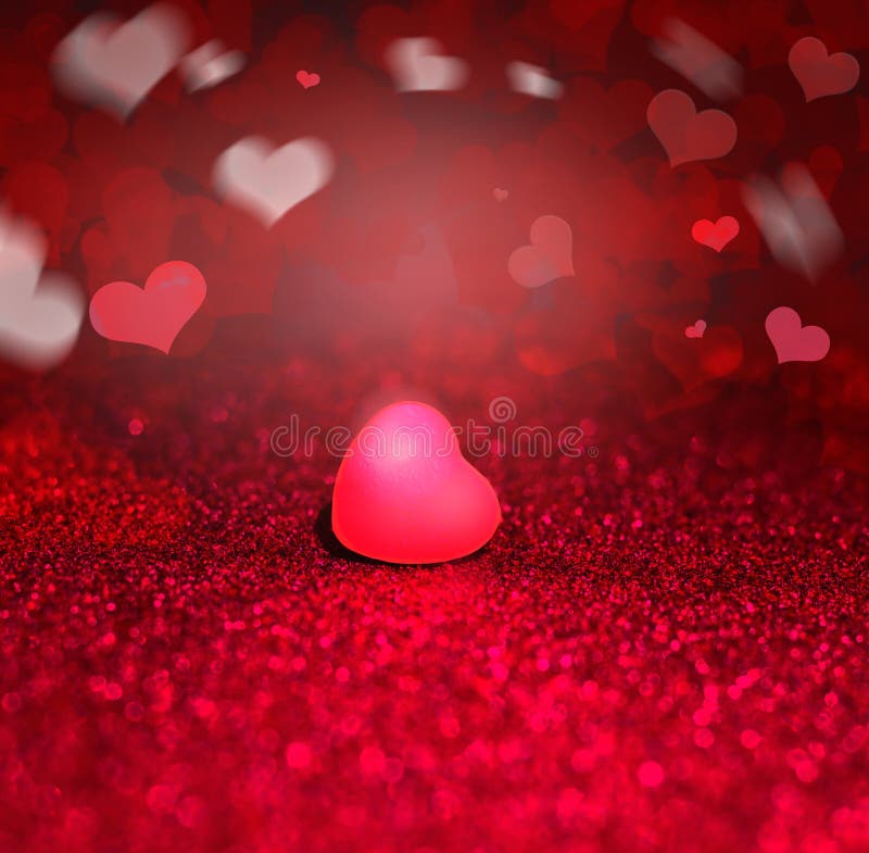 Heart on Red Sparkle Glitter Background Stock Photo - Image of date ...