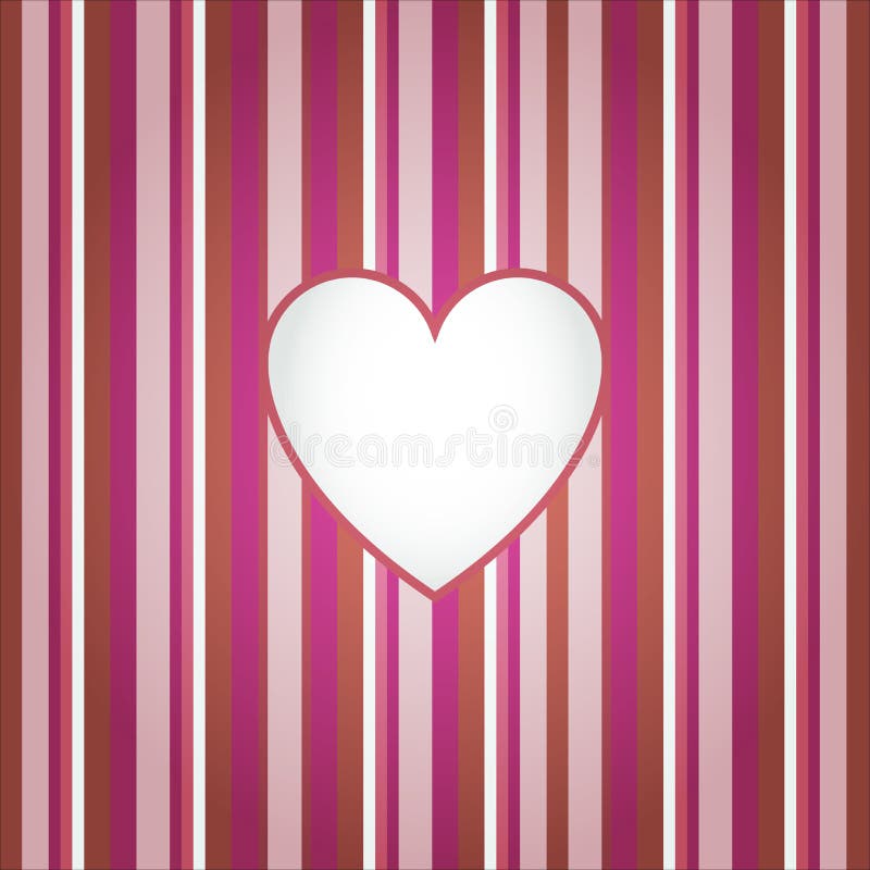 Heart on Red Stripes Background. Vector Illustration. Stock Vector ...