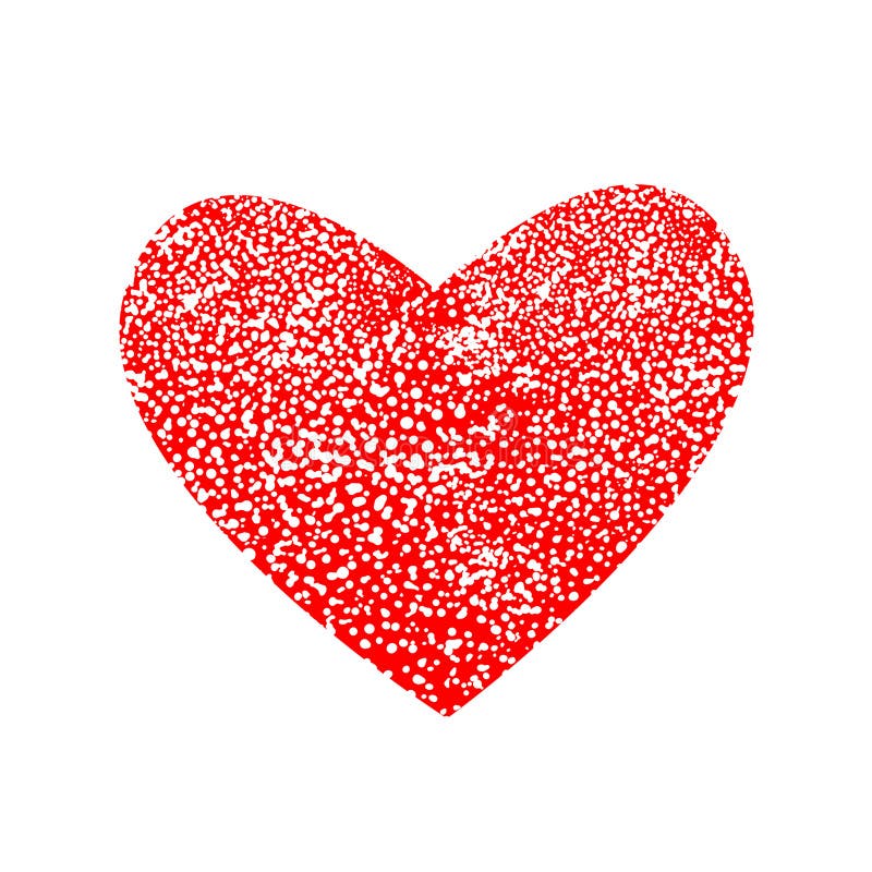 Heart Red Texture. Hand Drawing. Not AI. Vector Illustration Stock ...