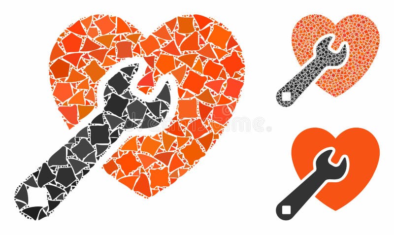 Heart Repair Mosaic Icon of Abrupt Items Stock Illustration ...