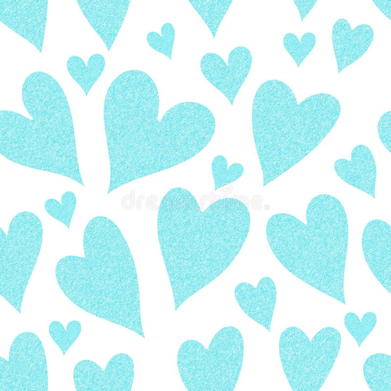 Heart Retro Seamless Pattern. Stock Illustration - Illustration of ...