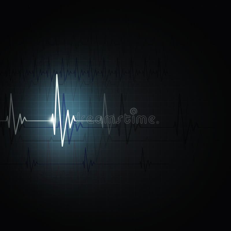 Heart Rhythm Red Background Stock Illustration - Illustration of ...