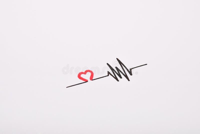 Heart Rhythm Hand Drawing, Electrocardiogram, Heart Beat Pulse Line ...