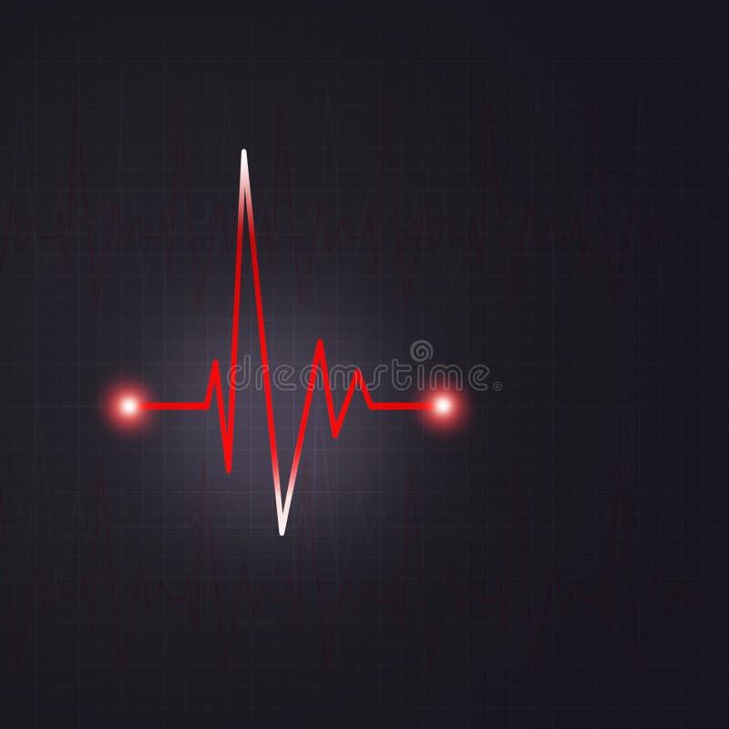 Heart Rhythm Red Background Stock Illustration - Illustration of ...