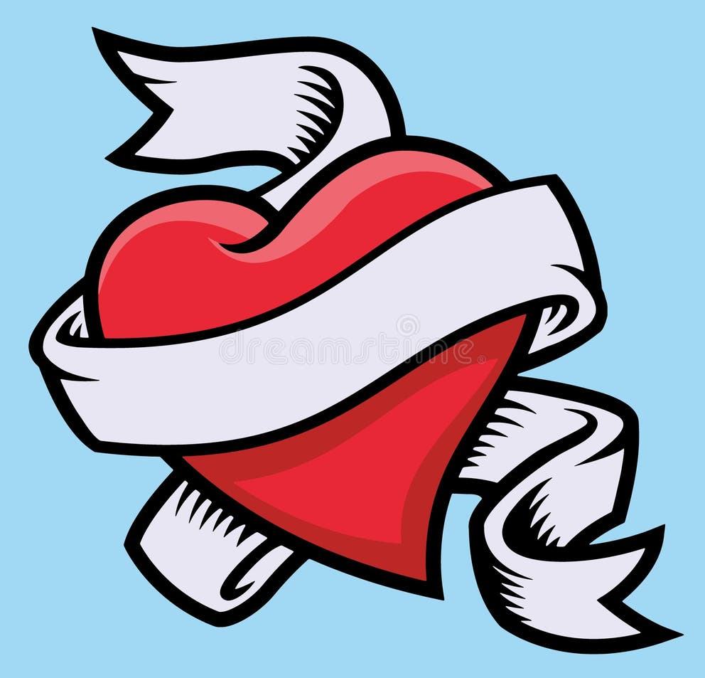 Heart Wrapped Ribbon Stock Illustrations – 1,625 Heart Wrapped Ribbon ...