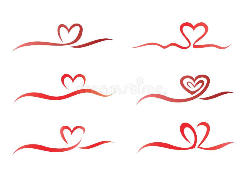 Scroll Heart Ornaments stock vector. Illustration of page - 18110221