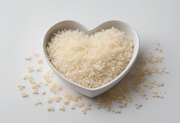 Heart rice form white Heap stock illustration. Illustration of romantic ...