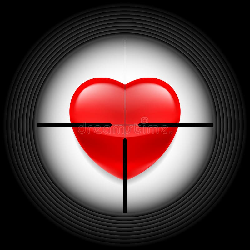 Heart in rifle sight stock vector. Illustration of emotion - 37942616
