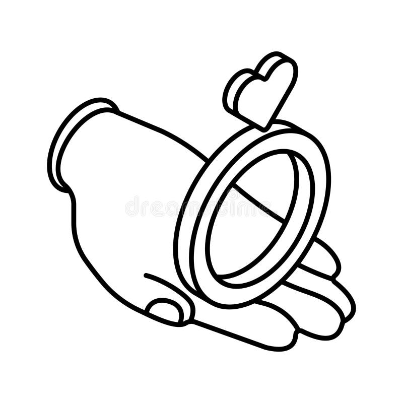 Heart Ring on Hand Showing Concept Icon of Wedding Proposal in Trendy ... Heart Ring on Hand Showing Concept Icon of Wedding Proposal in Trendy ...