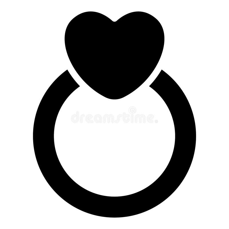 Heart ring, jewelry black stock vector. Illustration of circle - 260259958