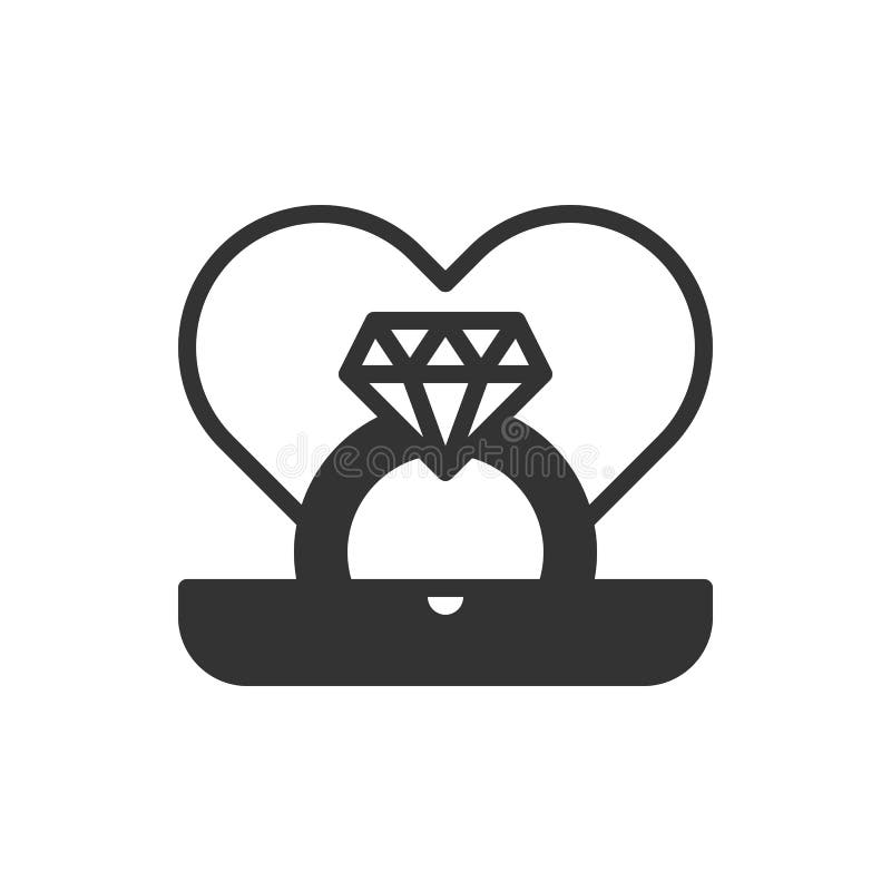 Heart Rings Love Icon or Logo Vector Stock Vector - Illustration of ...