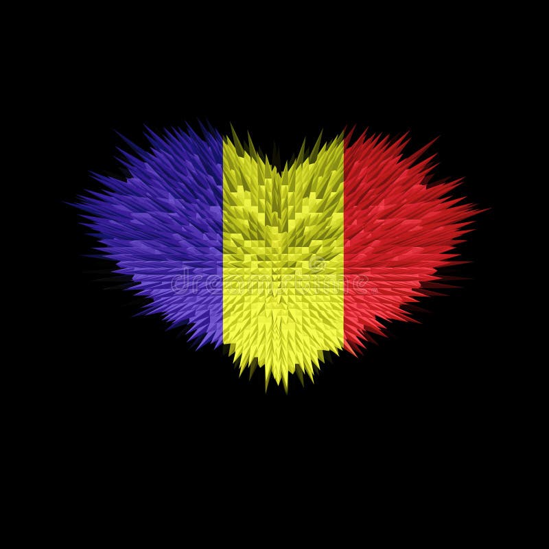 The Heart of Romania Flag. stock illustration. Illustration of patriot ...