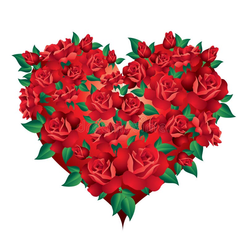 Heart of roses. stock vector. Illustration of anniversary - 27885463