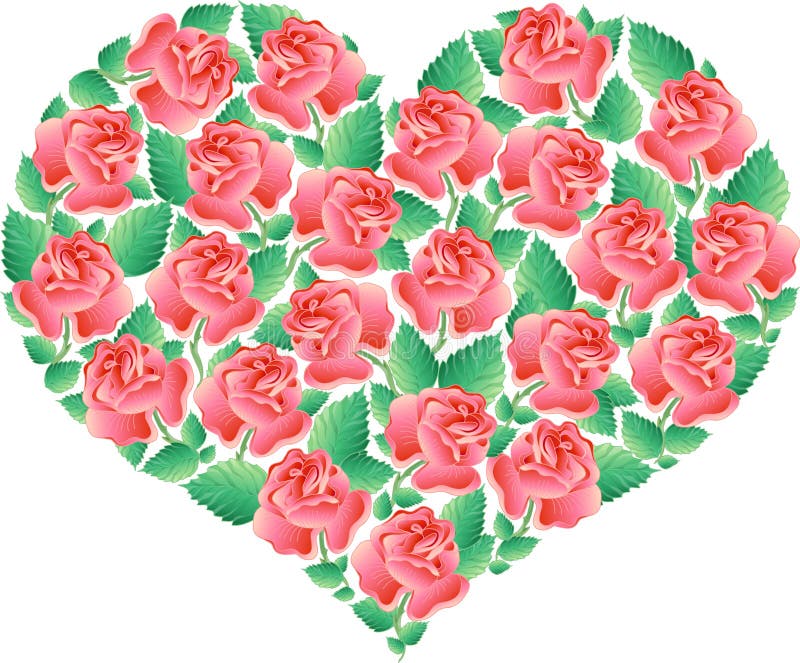 Heart with roses (vector) stock vector. Illustration of flowers - 22696109