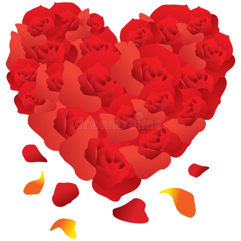 Rose_heart stock vector. Illustration of flourish, amor - 4059360