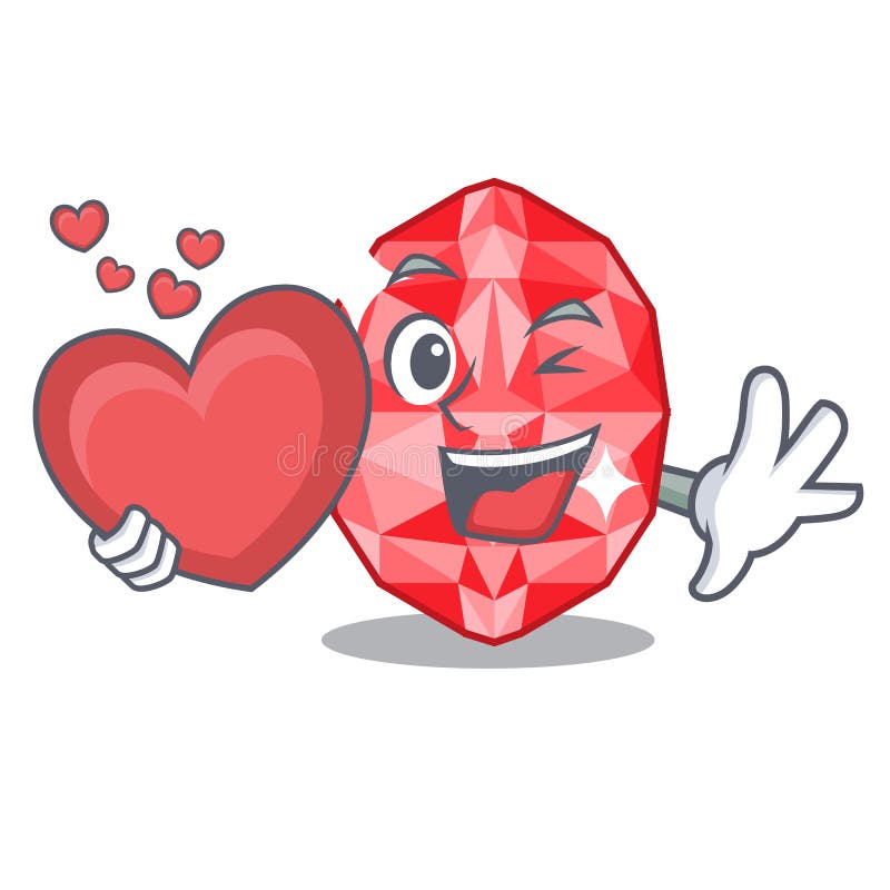 Heart ruby polygon stock vector. Illustration of diamond - 61785997