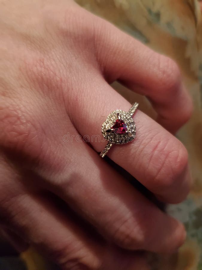 Heart ruby ring stock image. Image of bead, heart, organ - 217484481