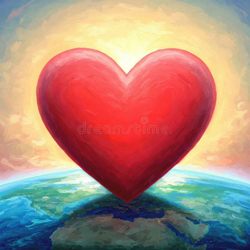 The Heart& X27;s Embrace Earth& X27;s Core of Love AI-GENERATED Stock ...