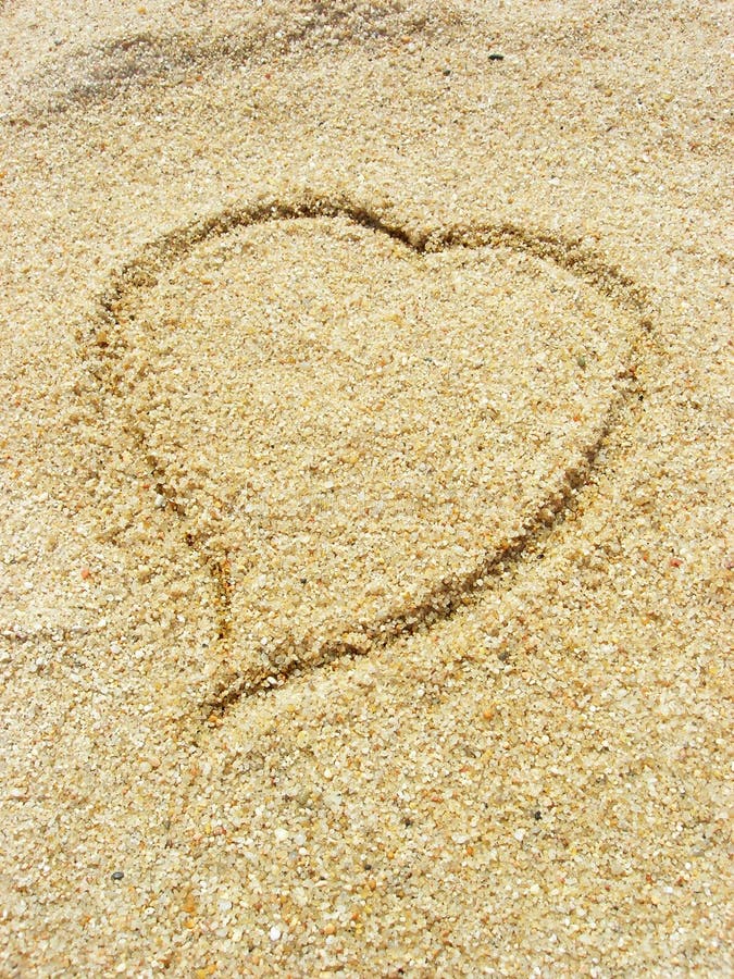 Heart on the sand stock image. Image of heart, sand, ocean - 2377409