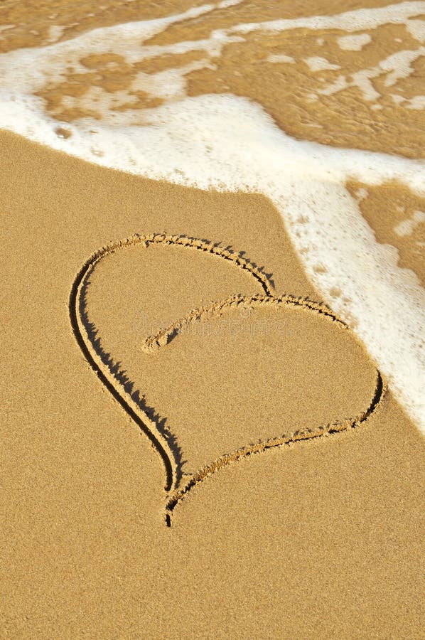 Heart in the sand stock photo. Image of carved, relax - 24506162