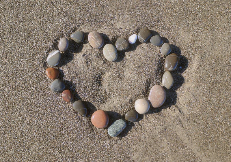 Heart on sand stock photo. Image of rock, harmony, copy - 7551728