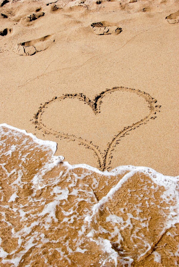 Heart in the sand stock image. Image of summer, sand, romance - 7840523
