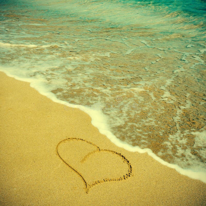 Heart in the sand stock photo. Image of destination, love - 32462028