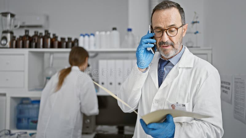 In the Heart of Science, Two Devoted Lab Mates, Man and Woman ...