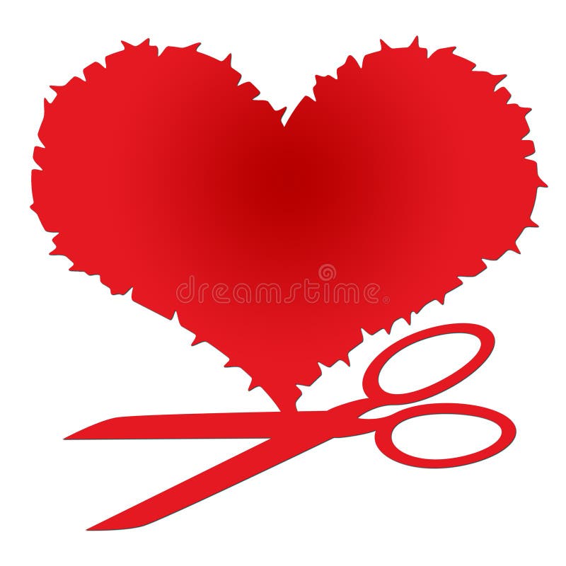 Heart with Scissors (clipping Path Included) Stock Illustration ...