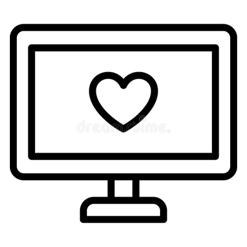 Heart and screen stock vector. Illustration of symbol - 165729408